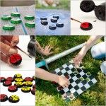 DIY Board Game with Bottle Cap Checkers